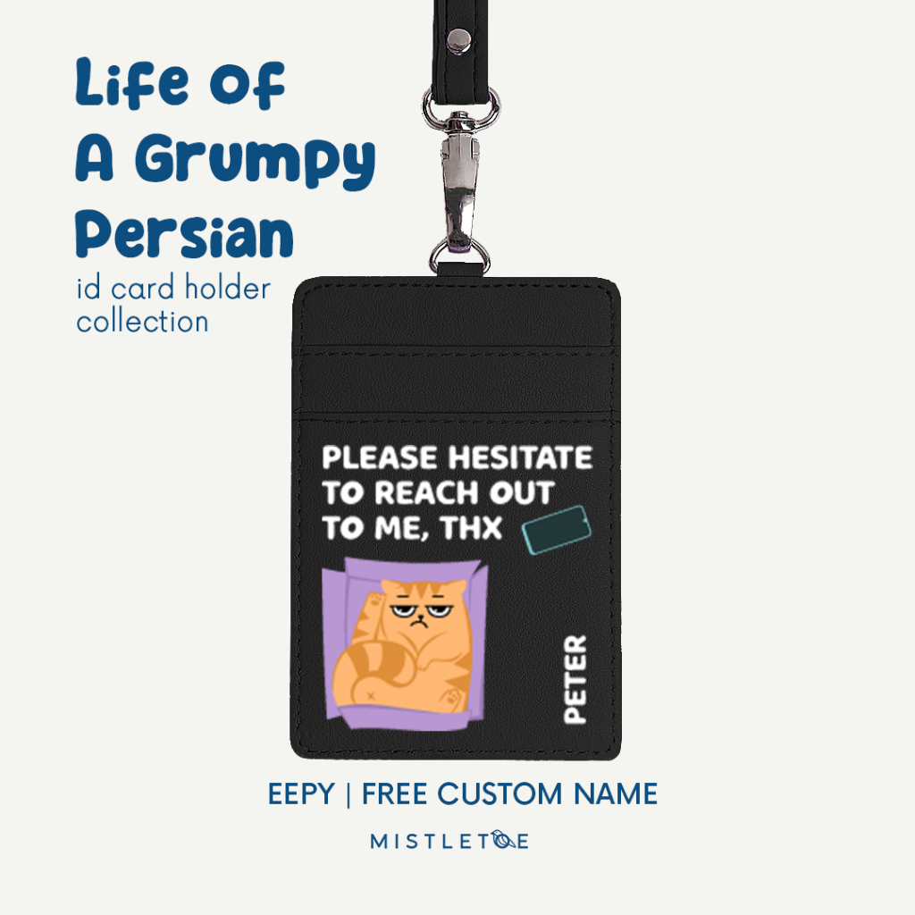 Jual Life of A Grumpy Persian Custom ID Card Holder - Lanyard - Name ...