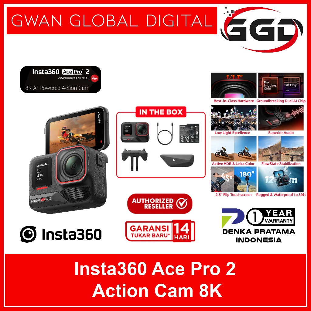 Jual Insta360 Ace Pro 2 AI Powered Action Camera Insta 360 AcePRO 2 Action Cam 8K 50MP | Shopee ...