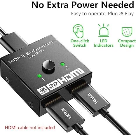 Jual HDMI Switcher HDMI 2 in 1 Out Bi-directional 2 Port 4K / HDMI Bi ...