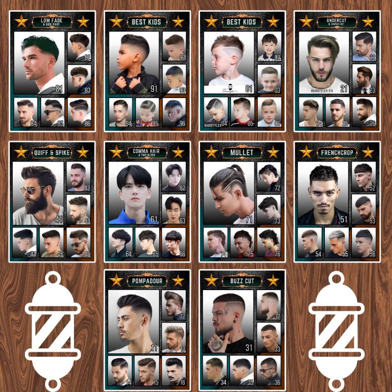 Jual 10 LEMBAR poster Barbershop pangkas rambut / model rambut terbaru ...