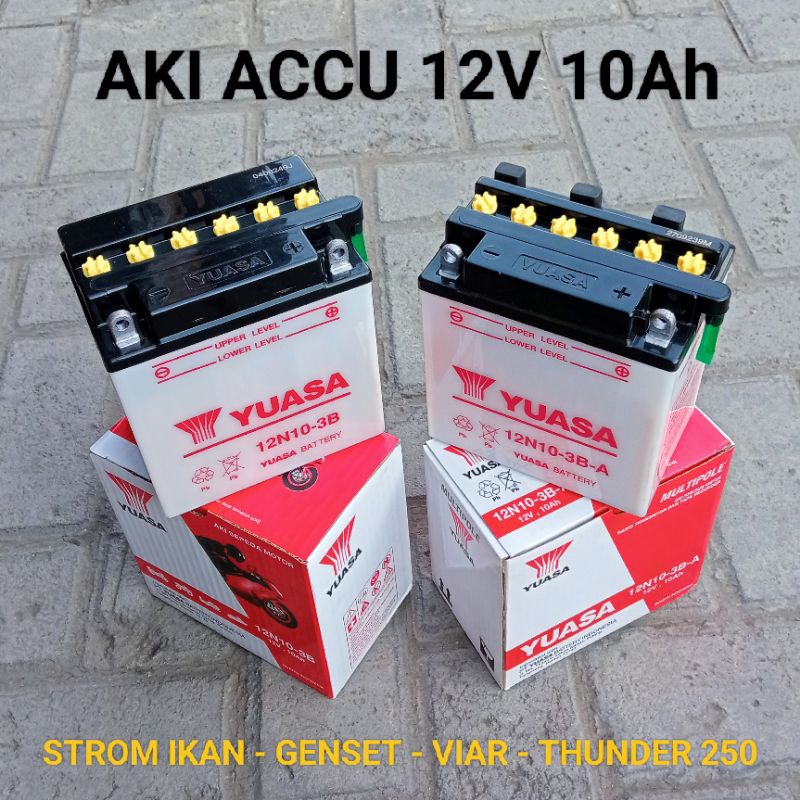 Jual AKI ACCU BASAH YUASA 12N10-3B-A ( MULTIPOLE ) & 12N10-3B 12V 10Ah BATERAI MOTOR STROM IKAN ...