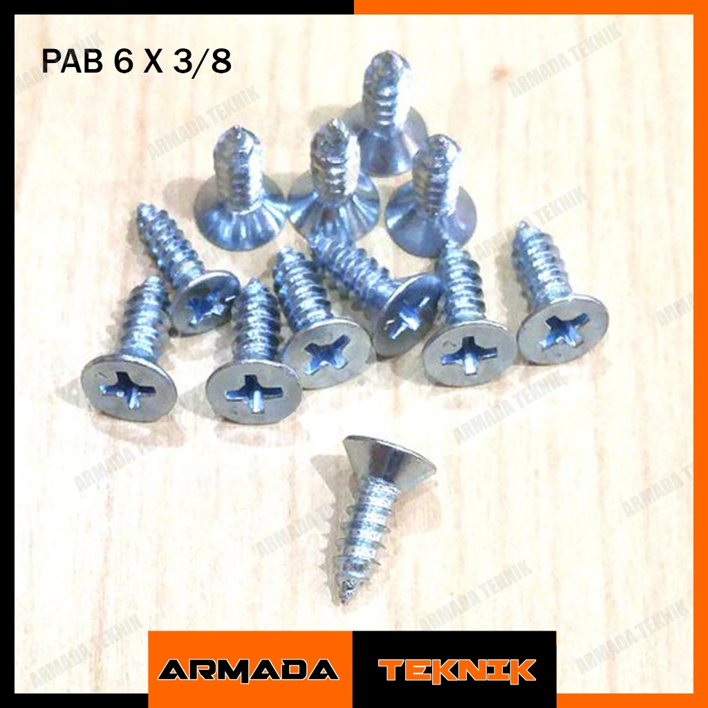 Jual LION Skrup PAB 6 x 3/8 Tapping Screw Panjang 1 cm Kemasan 100 pcs ...