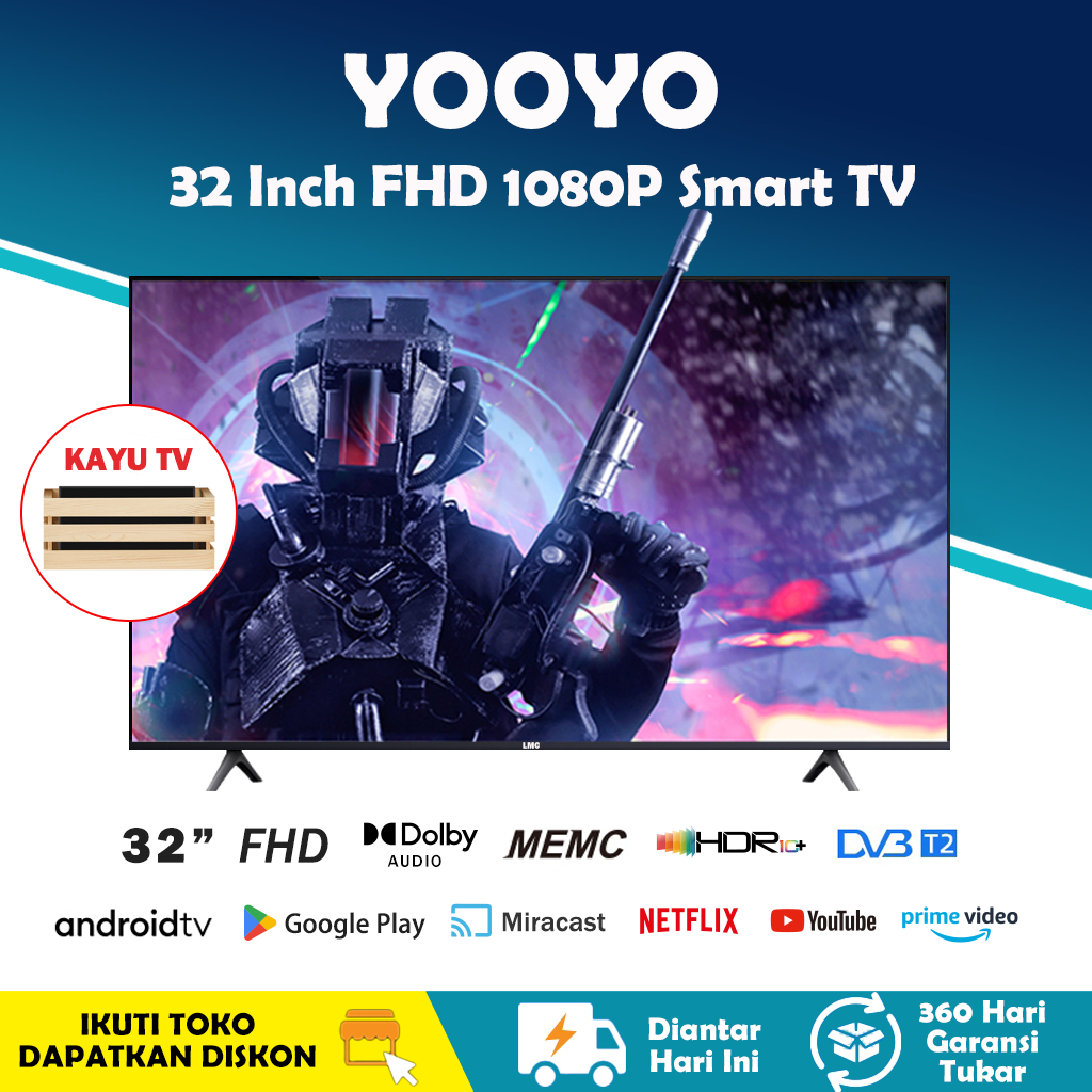 Jual YOOYO Smart TV 32 Inch - Android 12 - FHD - HDR 10 - Dolby Audio ...