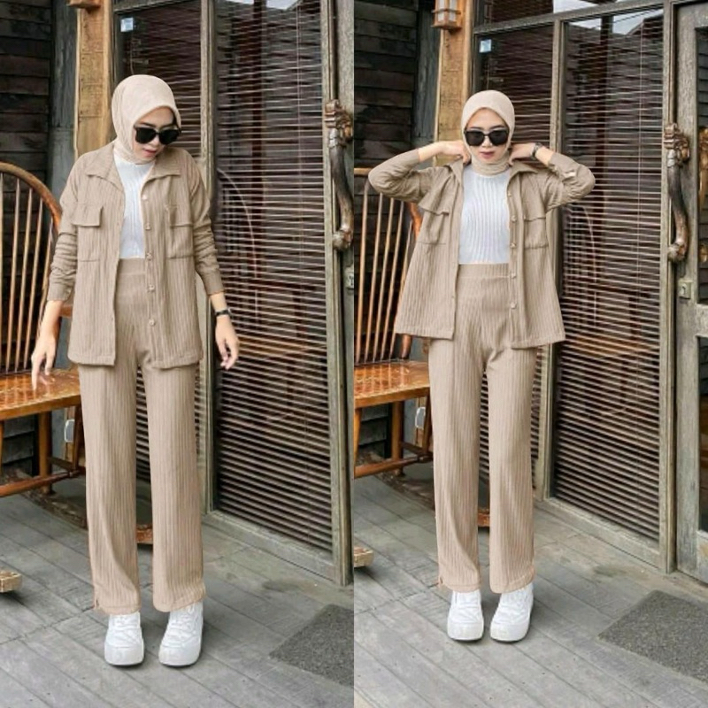 Jual One set knit outer pants knit hornet setelan wanita setelan outer terbaru premium | Shopee ...