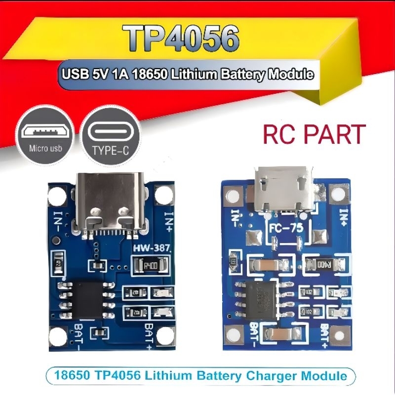 Jual TP4056 Modul Charger batre baterai battery 3.7V lithium 18650 - 1A ...