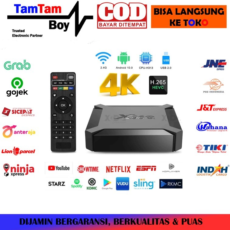 Jual Android Set Top Box Smart TV Digital X96 Mini X96Q 4K Wifi USB HDMI AV RAM 4GB ROM 32GB UHD ...