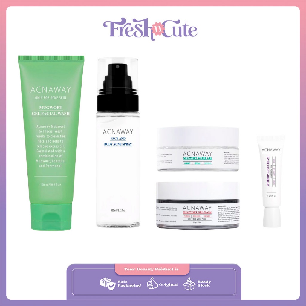 Jual ACNAWAY - Stubborn Acne Cream | Face & Body Spray | facial Wash ...