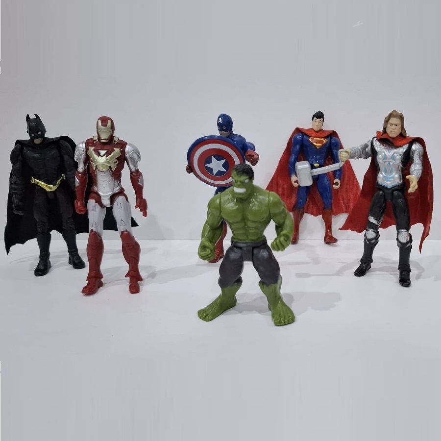 Jual Cake Topper Avenger Set Hulk Iron Man Thor Batman Superman Captain ...