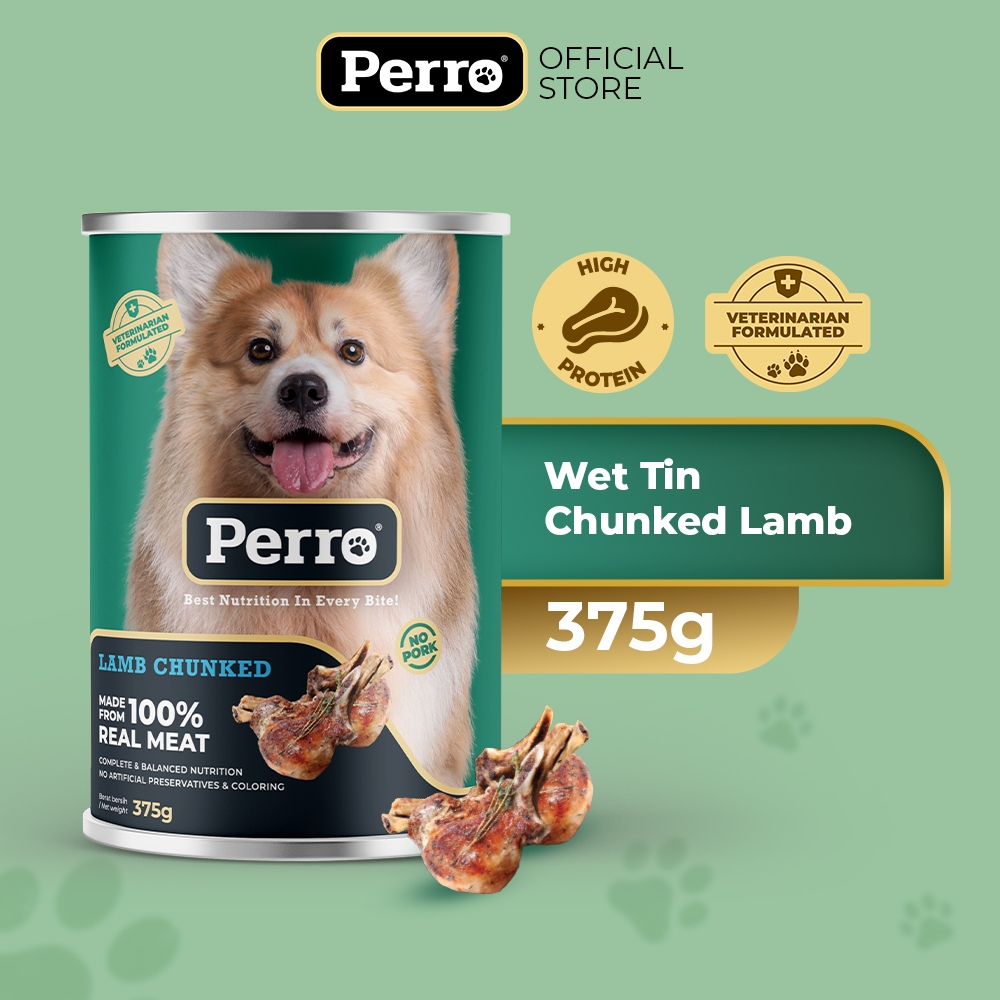 Jual Perro Wet Dog Food Adult Chuncked Lamb 375gr | Shopee Indonesia