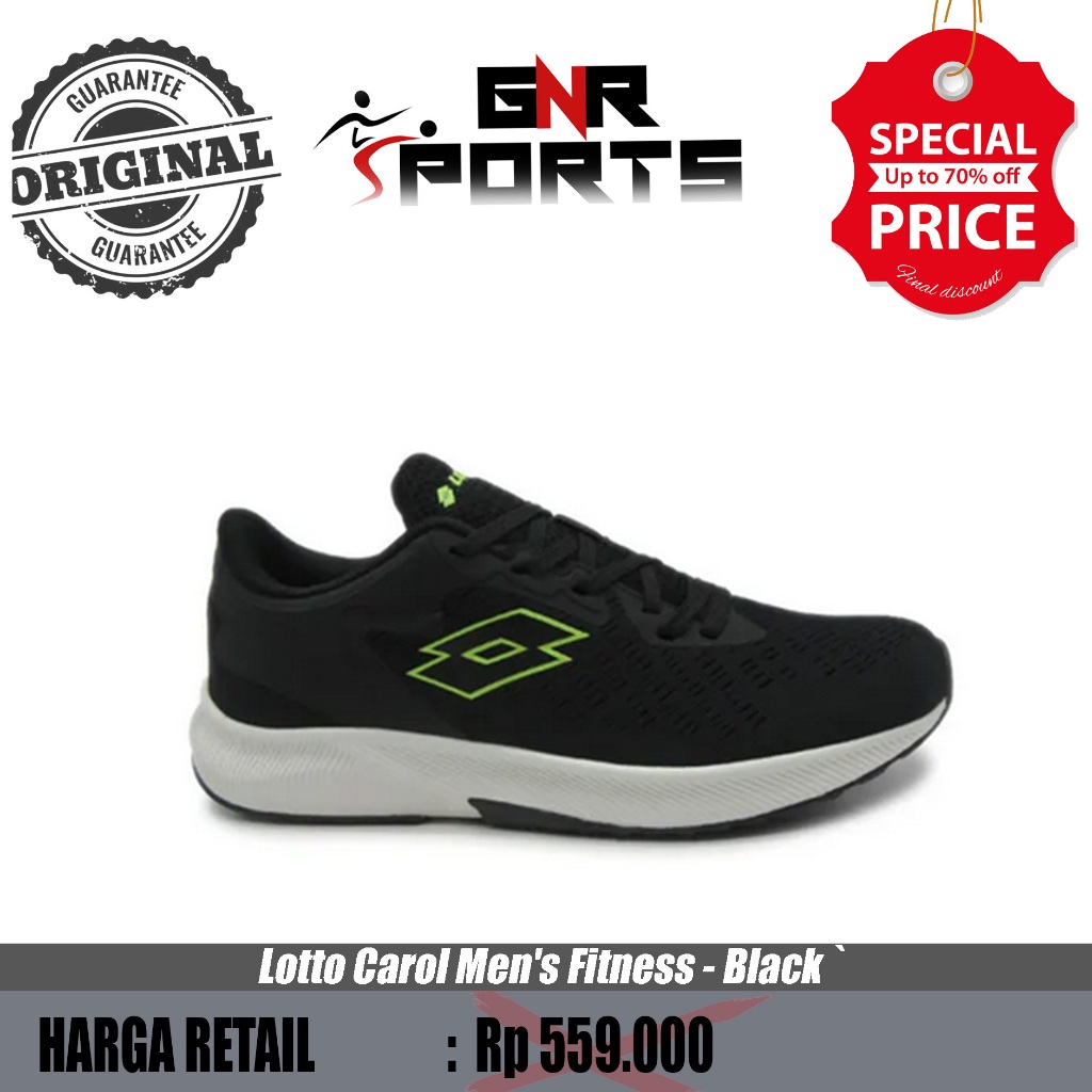 Jual Sepatu Lotto Carol Men's Fitness - Black Original 100% | Shopee ...