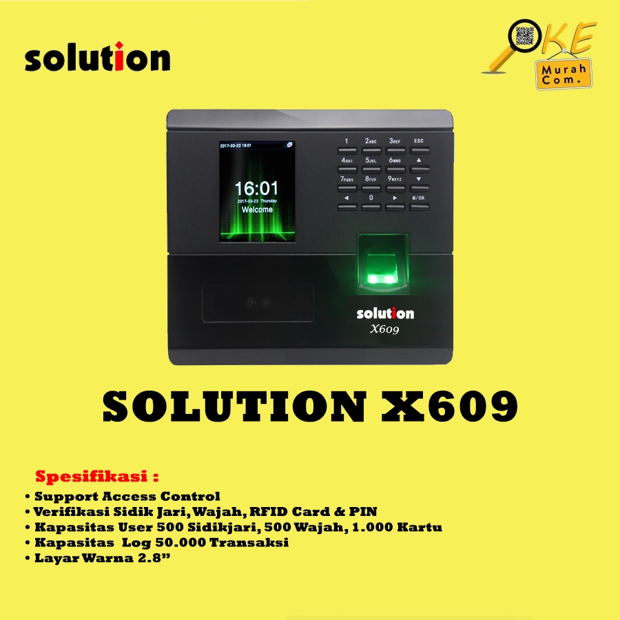 Jual Mesin Absensi Solution X609 / X-609 / X 609 Fingerprint Sidik Jari ...