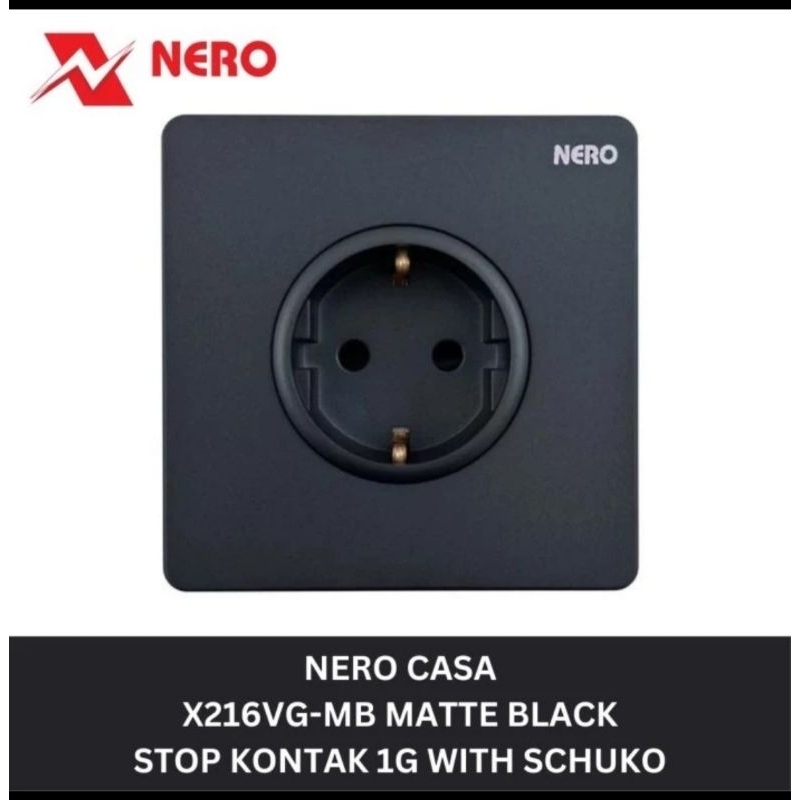 Jual NERO Stop Kontak CASA X2 MB Matte Black Hitam X216VG-MB COLOKAN ...