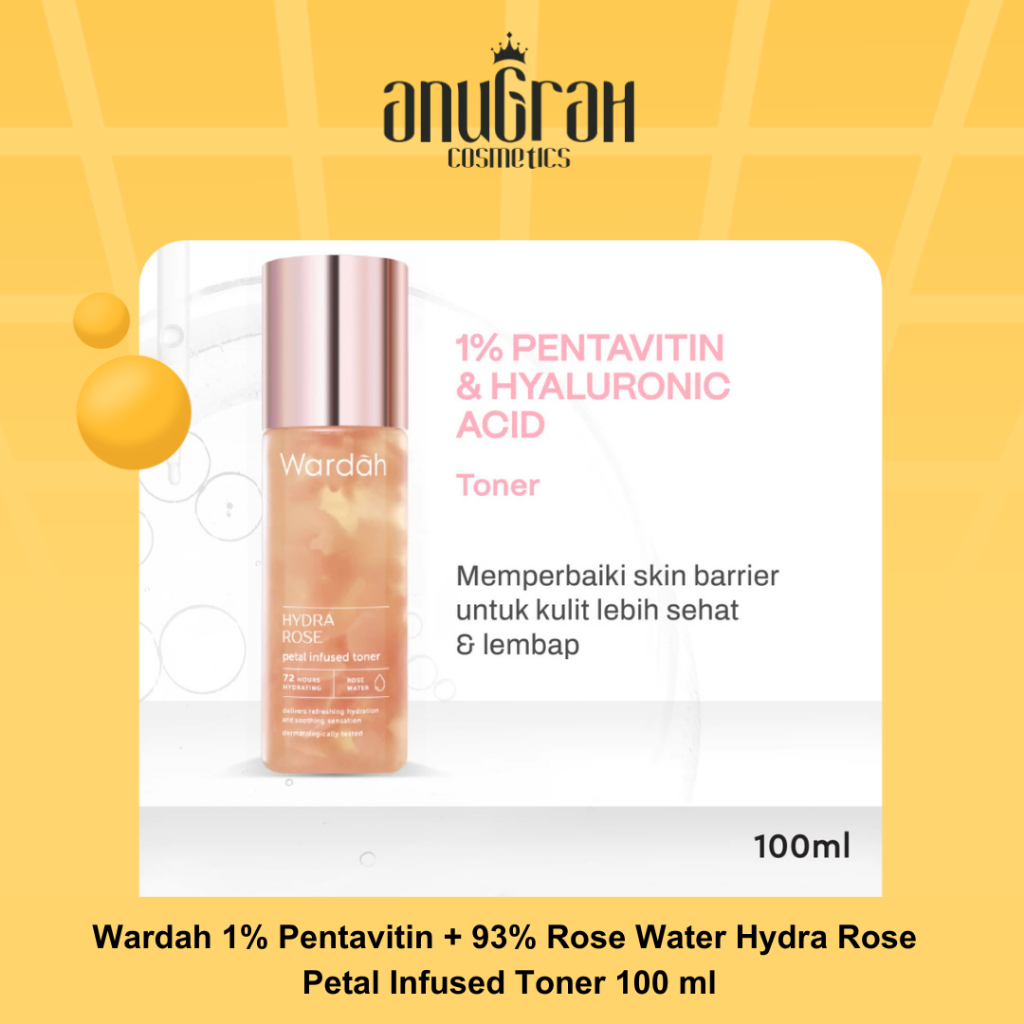 Jual Wardah 1% Pentavitin + 93% Rose Water Hydra Rose Petal Infused ...