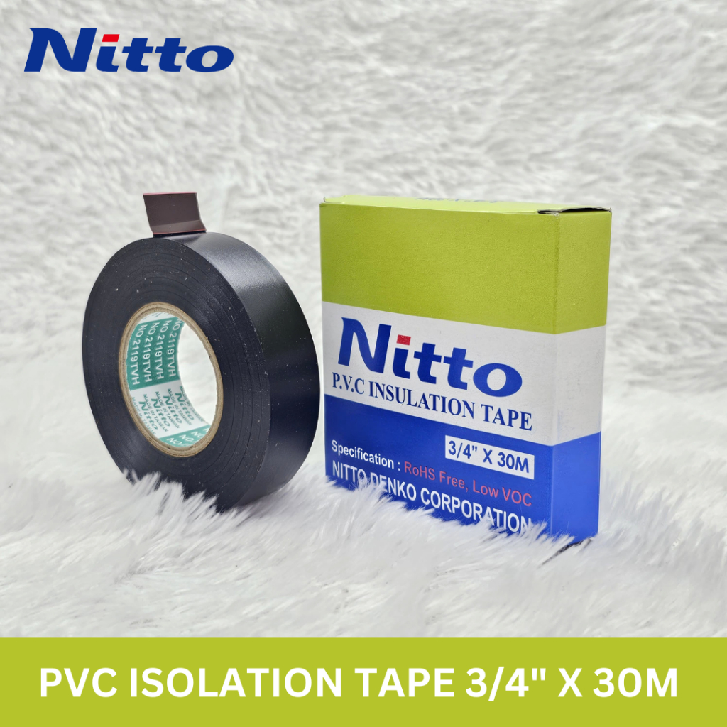 Jual ISOLASI KABEL LISTRIK NITTO 3/4X25M PVC INSULATION TAPE SOLASI ...