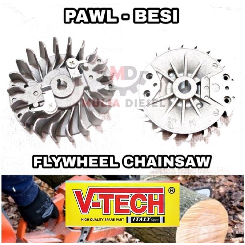 Jual Flywheel Roda Gila Magnet Pawl BESI Chainsaw Mini Kecil 5200 5800 ...