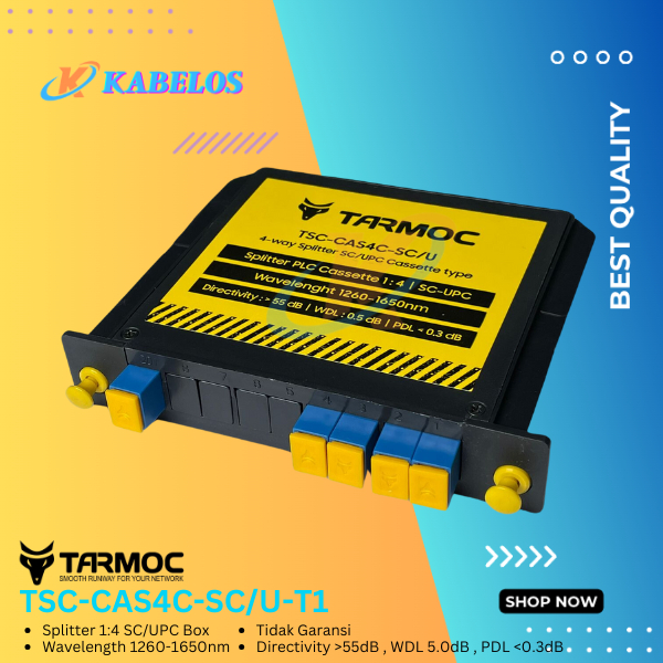 Jual Tarmoc Splitter FO 1:4 SC/UPC | Splitter 1:4 Box Cassette Fiber ...