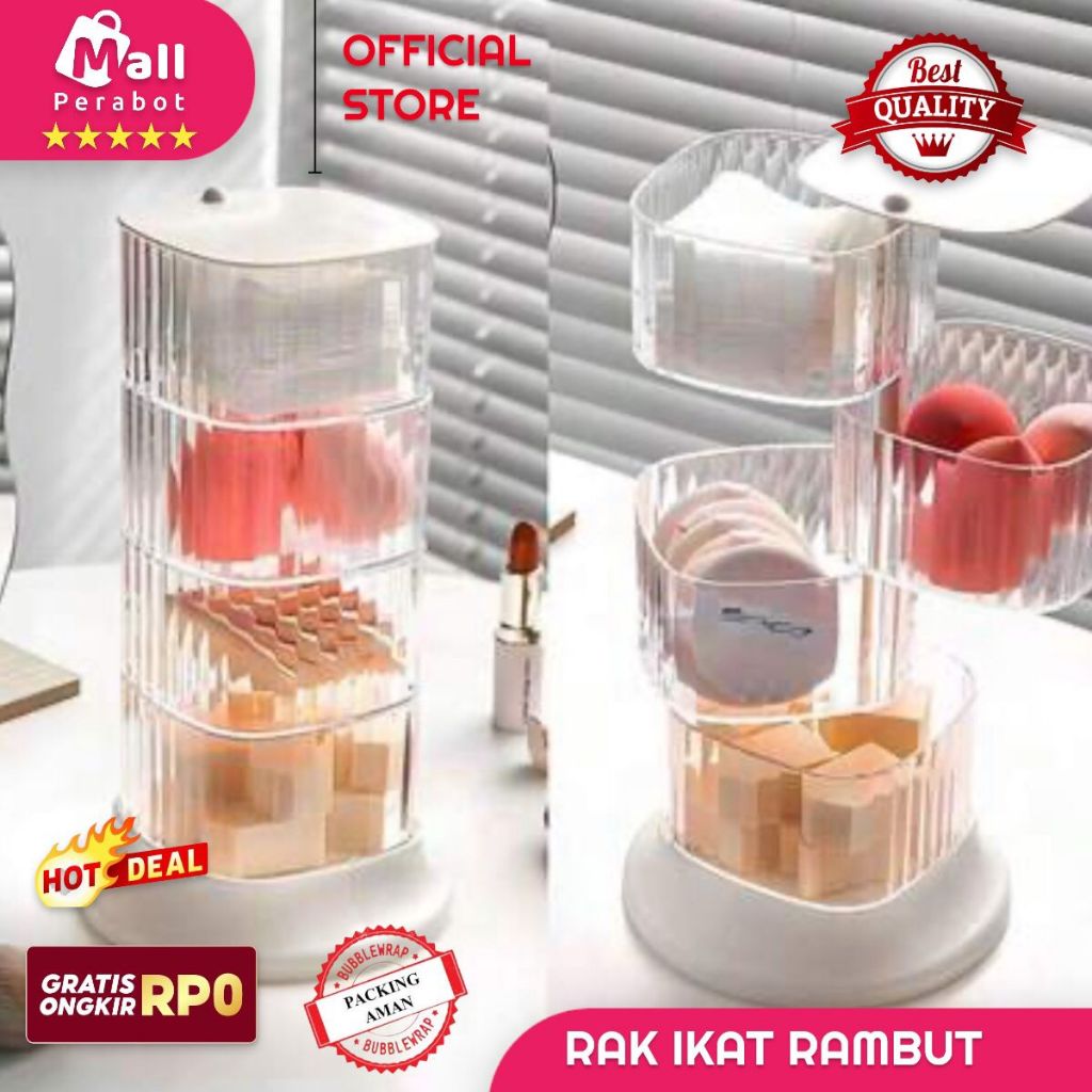 Jual Mall Perabot | Rak Penyimpanan Ikat Rambut Mini 360 Derajat | Rak ...