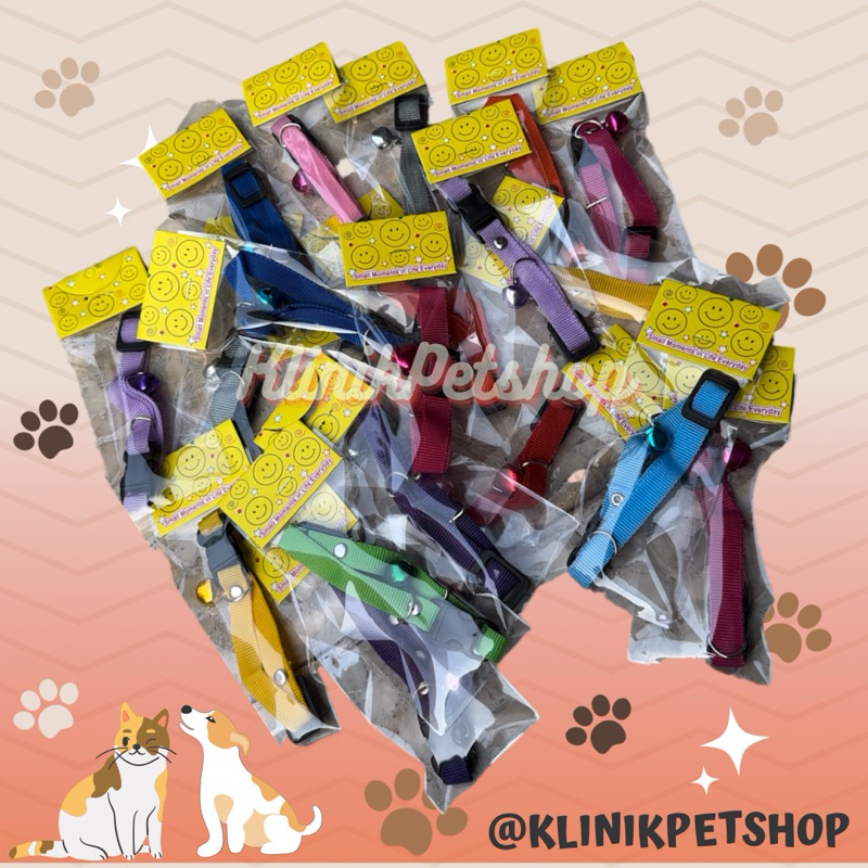 Jual GROSIR 10 PCS KALUNG KUCING POLOS LONCENG WARNA - KEMASAN PLASTIK ...