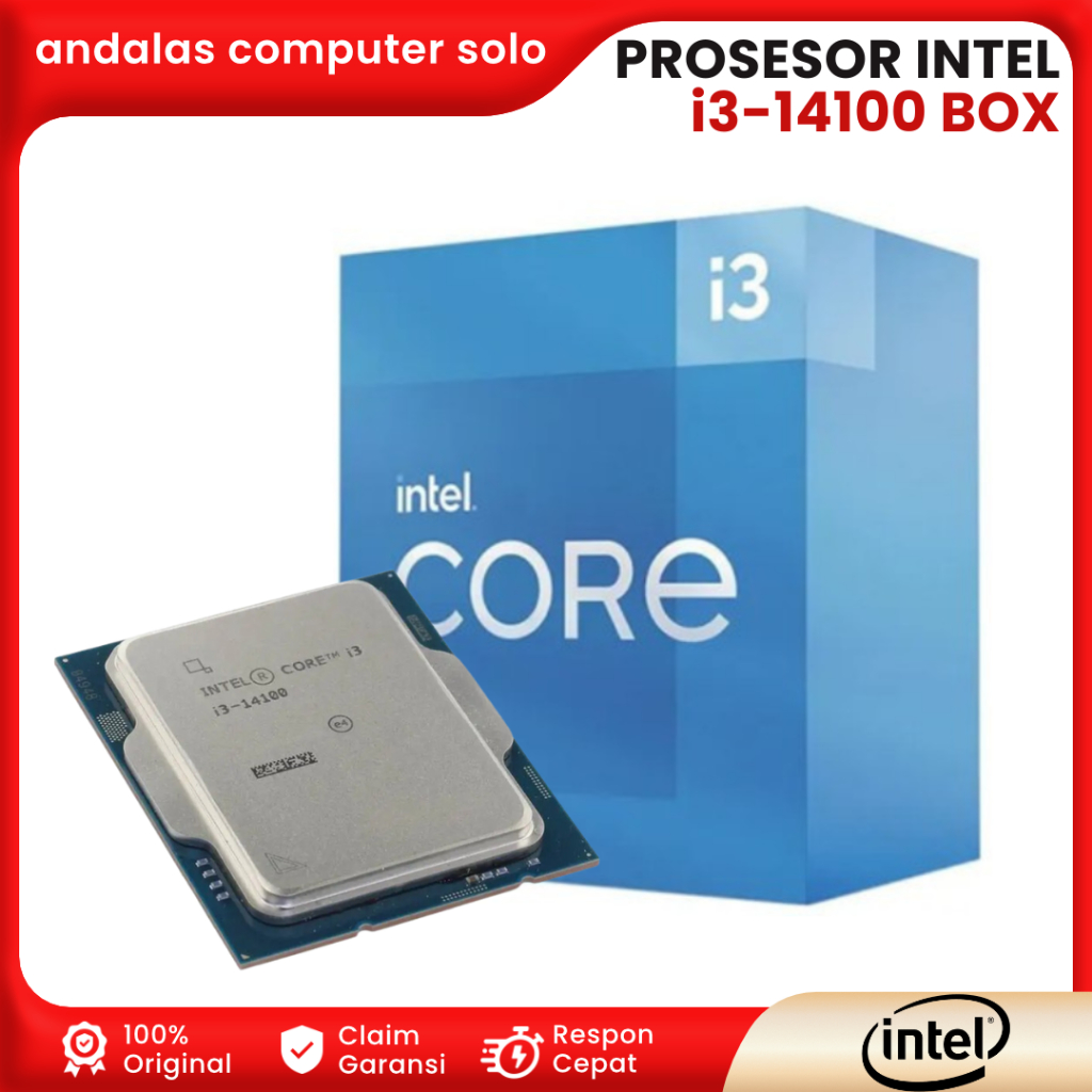 Jual PROCESSOR BOX INTEL CORE i3-14100 LGA 1700 Raptor Lake Refresh ...