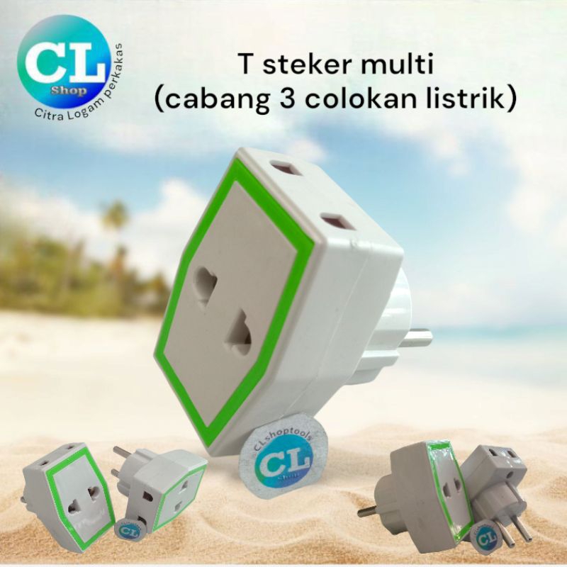 Jual T STEKER CABANG 3 MULTI colokan fiting listrik arde adaptor over ...