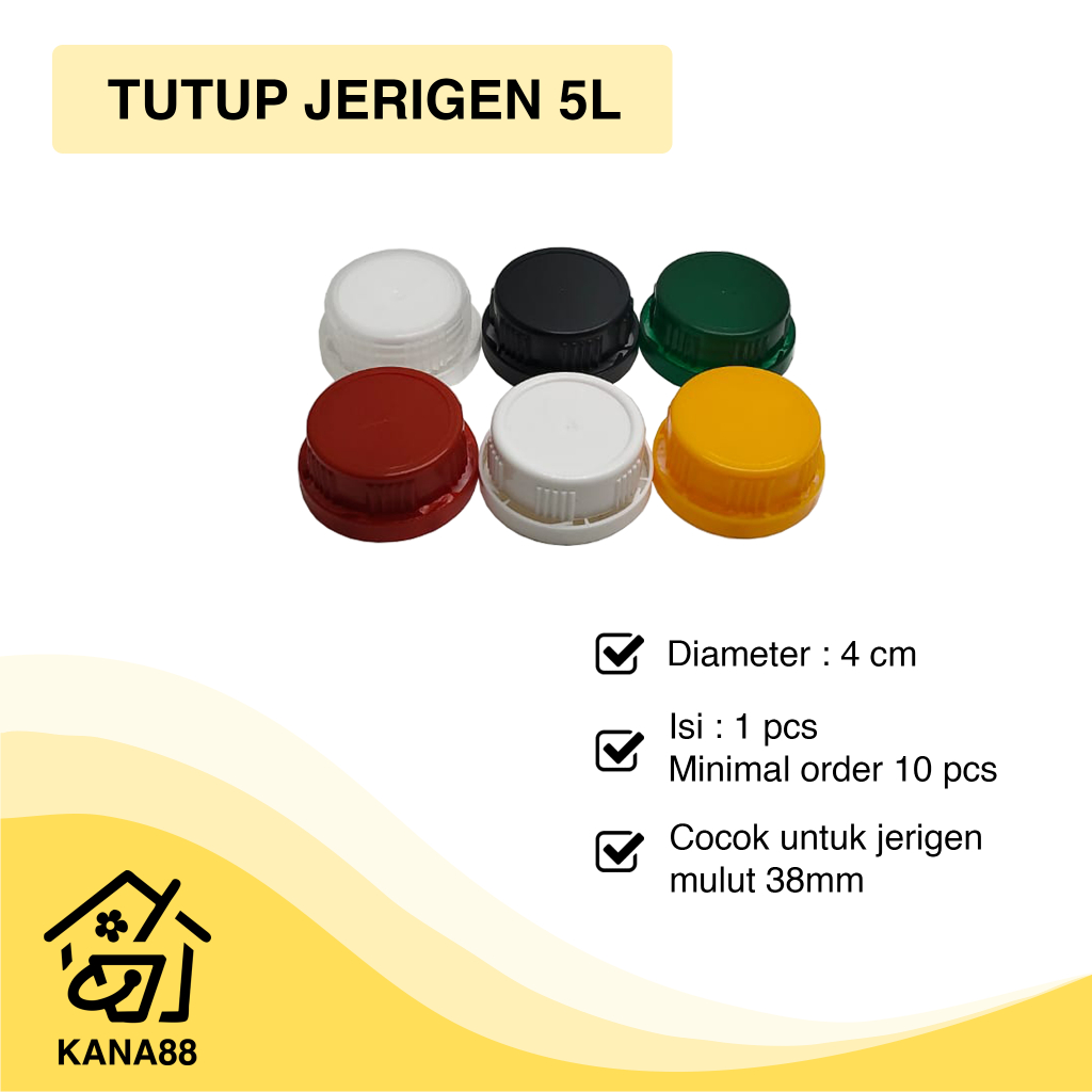 Jual Tutup Jerigen 5L Plastik 1 pcs Segel Baru Ukuran 4cm (Mulut 38mm ...
