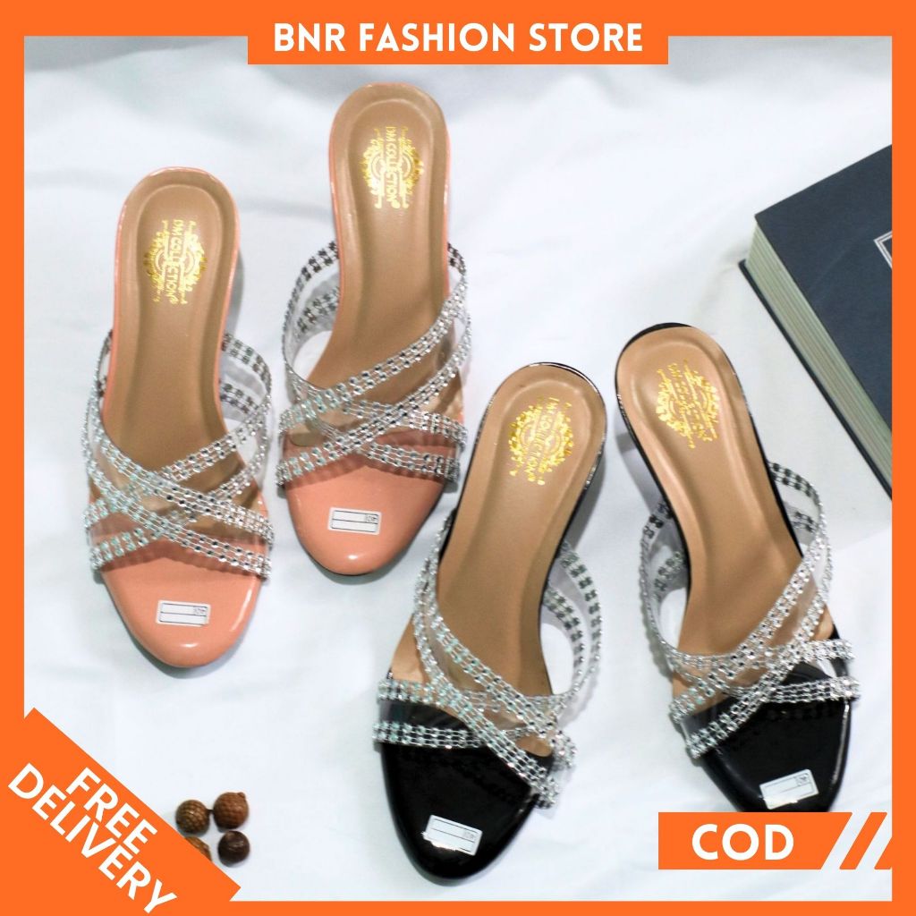 Jual BFS - Sendal Heels Sandal Pesta Tumit Kerucut Tinggi 3CM Mika ...