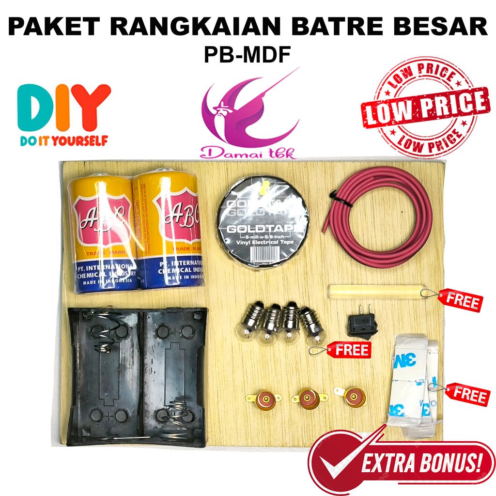 Jual Paket Rangkaian Listrik Lampu Seri Pararel Baterai Jumbo / Besar ...