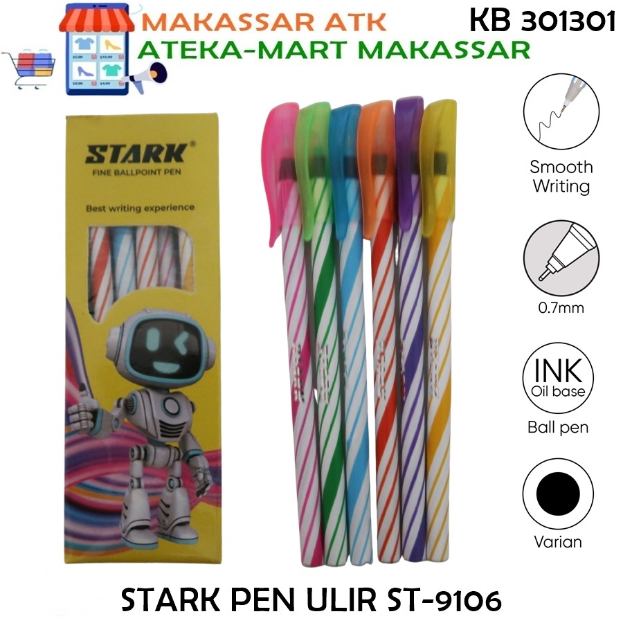 Jual [BOX./12PCS] STARK PEN ULIR ST-9106 PENA MURAH PEN LILIN | Shopee ...