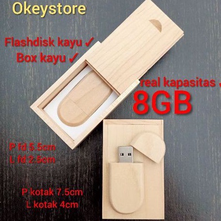 Jual Mega FLASHDISK 8GB KAYU OVAL BOX KAYU SLIDE REAL KAPASITAS ...