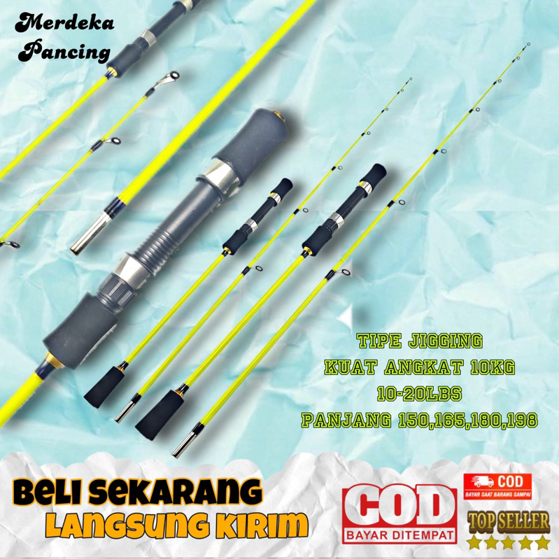 Jual joran pancing benjiro kerapu jigging panjang 165 180 cm termurah ...