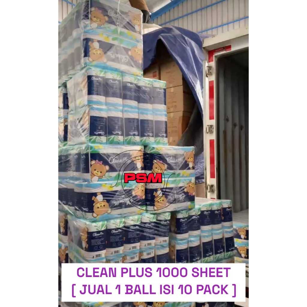 Jual 1 BALL ~ PSM ~ Tisu Tissue CLEAN PLUS kiloan 1000 sheet 2ply ...