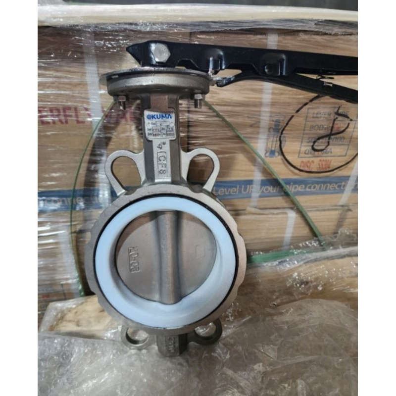 Jual BUTERFLY VALVE STAINLESS DISC SS 304 SEAT PTFE TEFLON LEVER 2½ ...