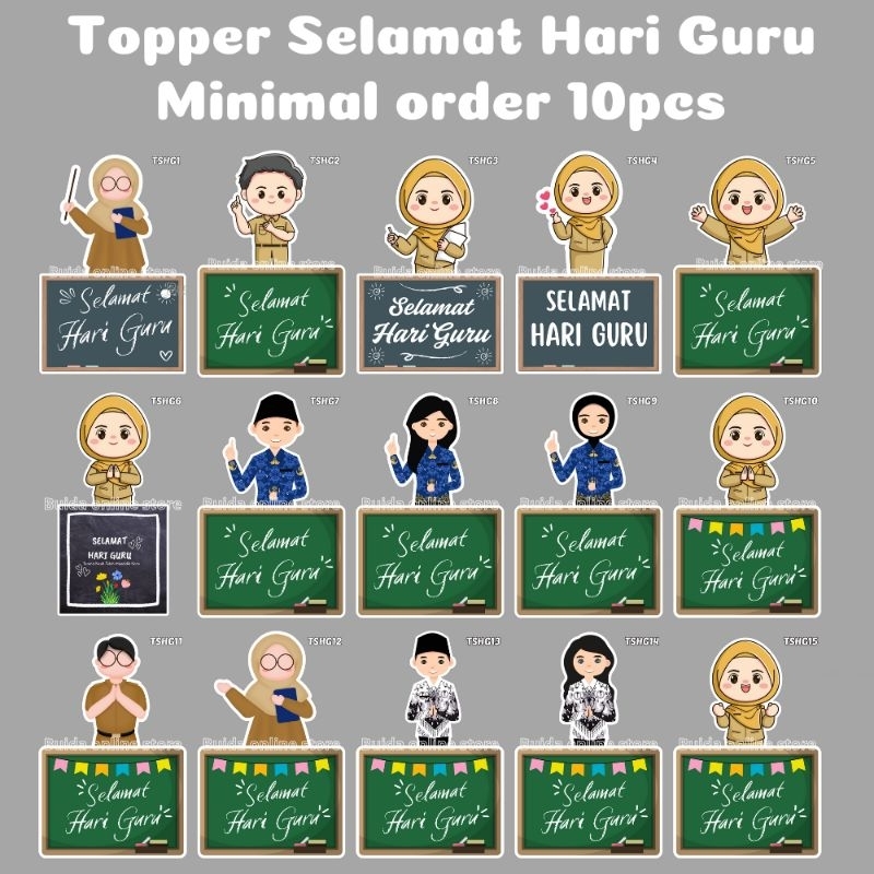 Jual Topper Selamat Hari Guru Happy Teachers Day hiasan kue cake ...