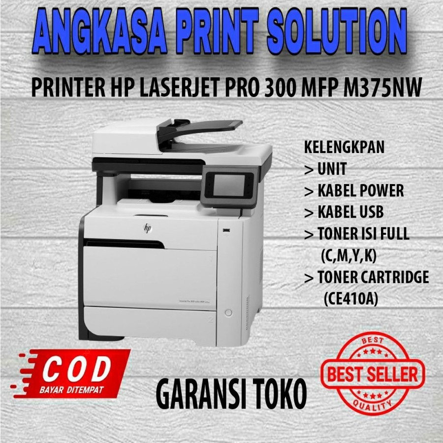 Jual printer hp LaserJet pro 300 color mfp m375nw | Shopee Indonesia