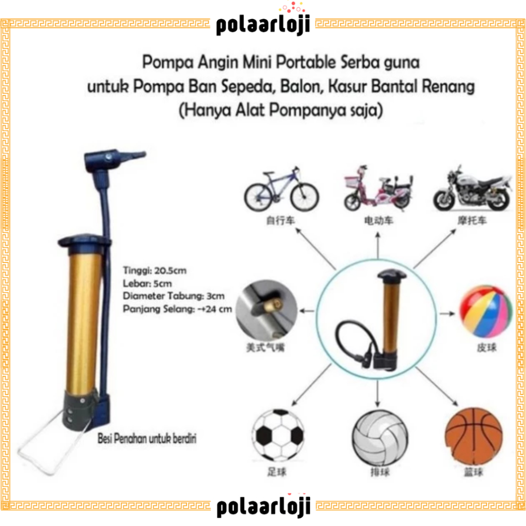 Jual PA Pompa Hydro BAN SEPEDA Mini Portable Angin Kasur Bola Serbaguna ...