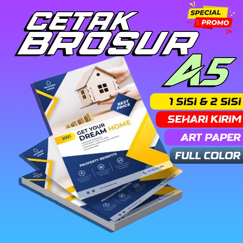 Jual Cetak Brosur A5 Satuan - 1 Sisi & 2 Sisi Termurah (14.8 x 21 cm ...