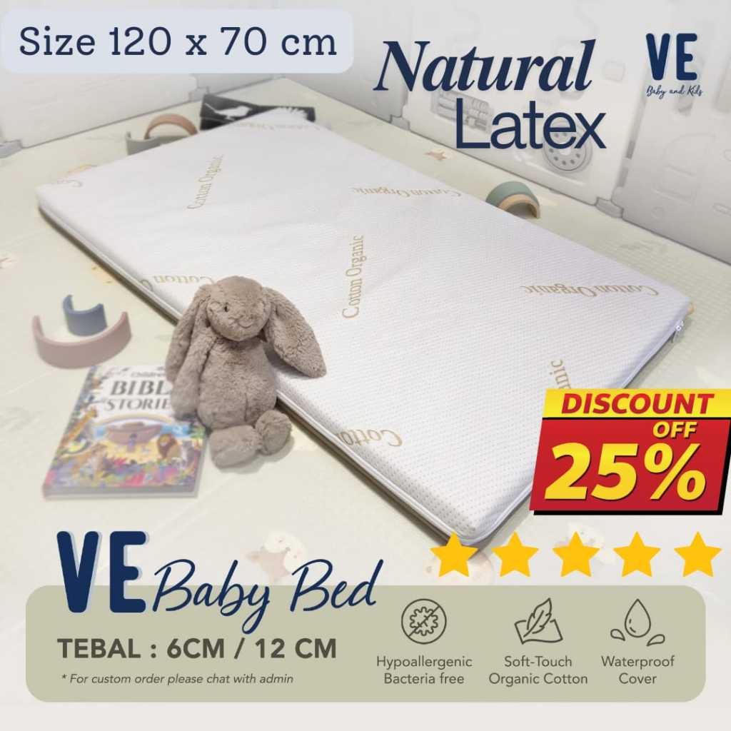 Jual VE Baby - Kasur Bayi Latex / Matras Bayi / Baby Bed Waterproof ...