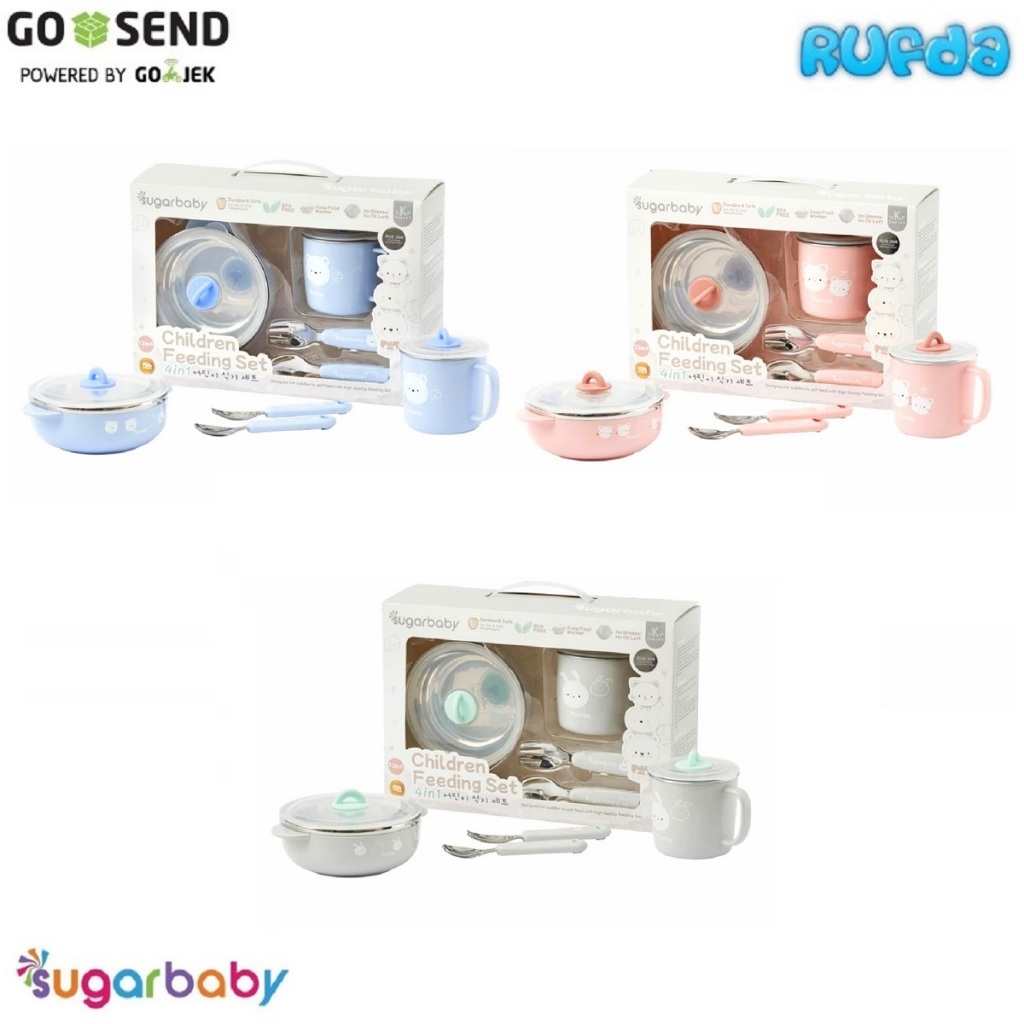Jual Sugar Baby Stainless Feeding Set 4in1 Set Alat Makan Anak BPA Free ...