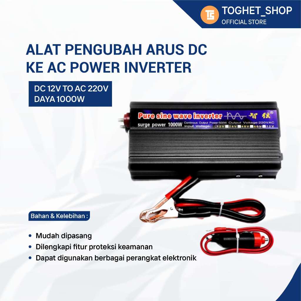 Jual Alat Pengubah Arus DC Ke AC Pada Mobil Car Power Inverter DC 12V ...