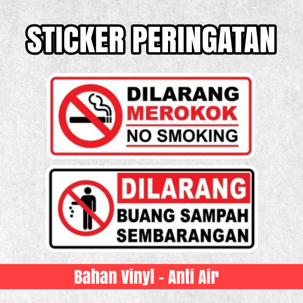 Jual Sticker Peringatan | Stiker Dilarang Merokok | Stiker No Smoking ...