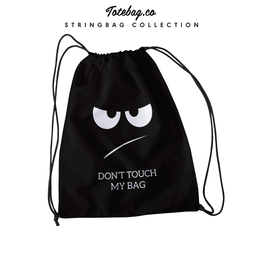 Jual Totebag.co - Tas Serut Stringbag Sablon Parasut Nylon Hitam Cocok Untuk Sekolah Olahraga ...