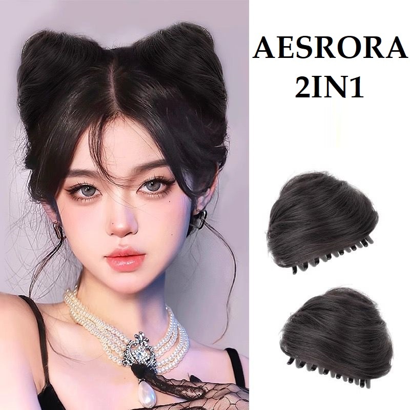 Jual Cepol AESRORA Jepitan Fun Bun Cepol Rambut Palsu Kucing Konde ...
