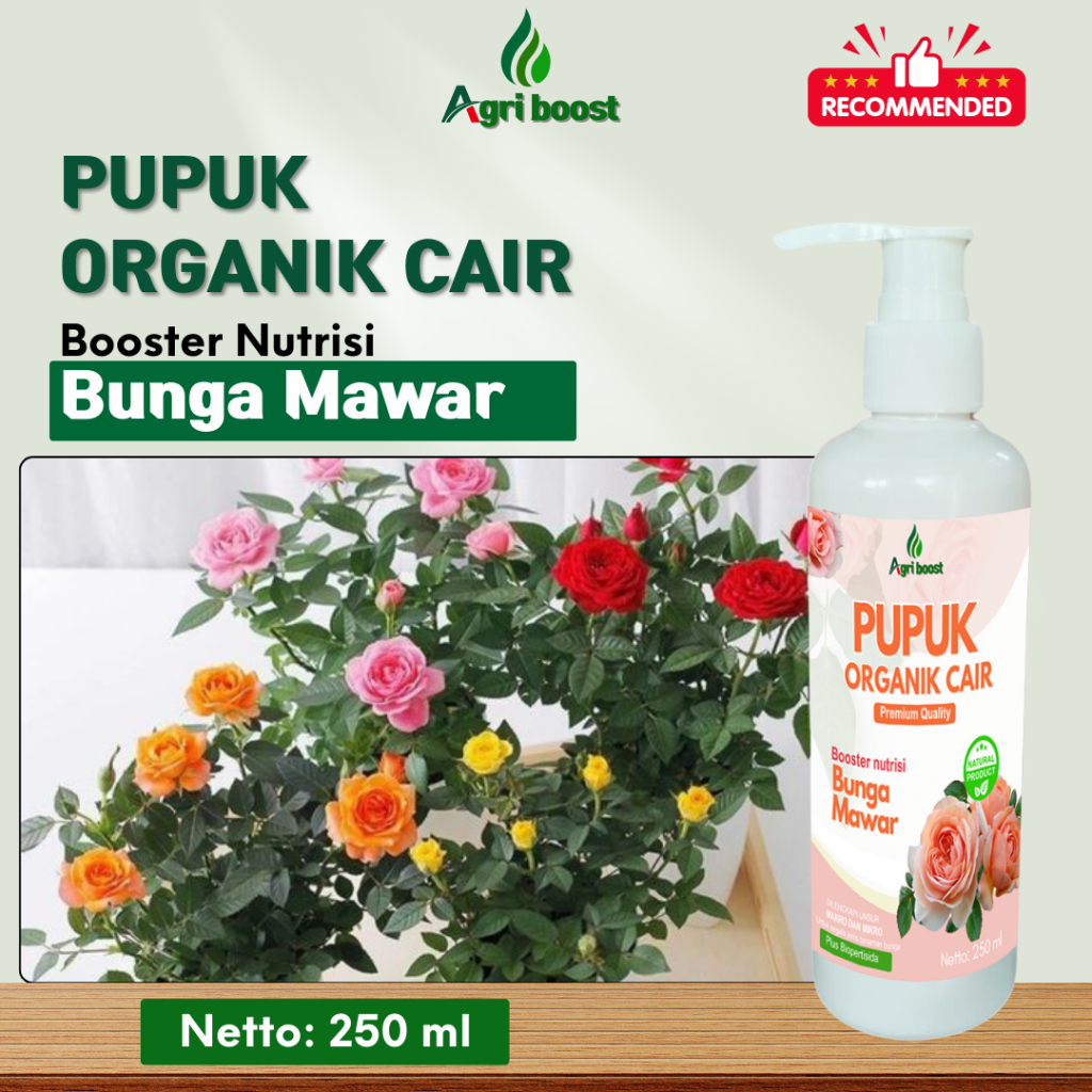 Jual Pupuk Organik Cair Booster Bunga Mawar cepat berbunga lebat 250 ml ...