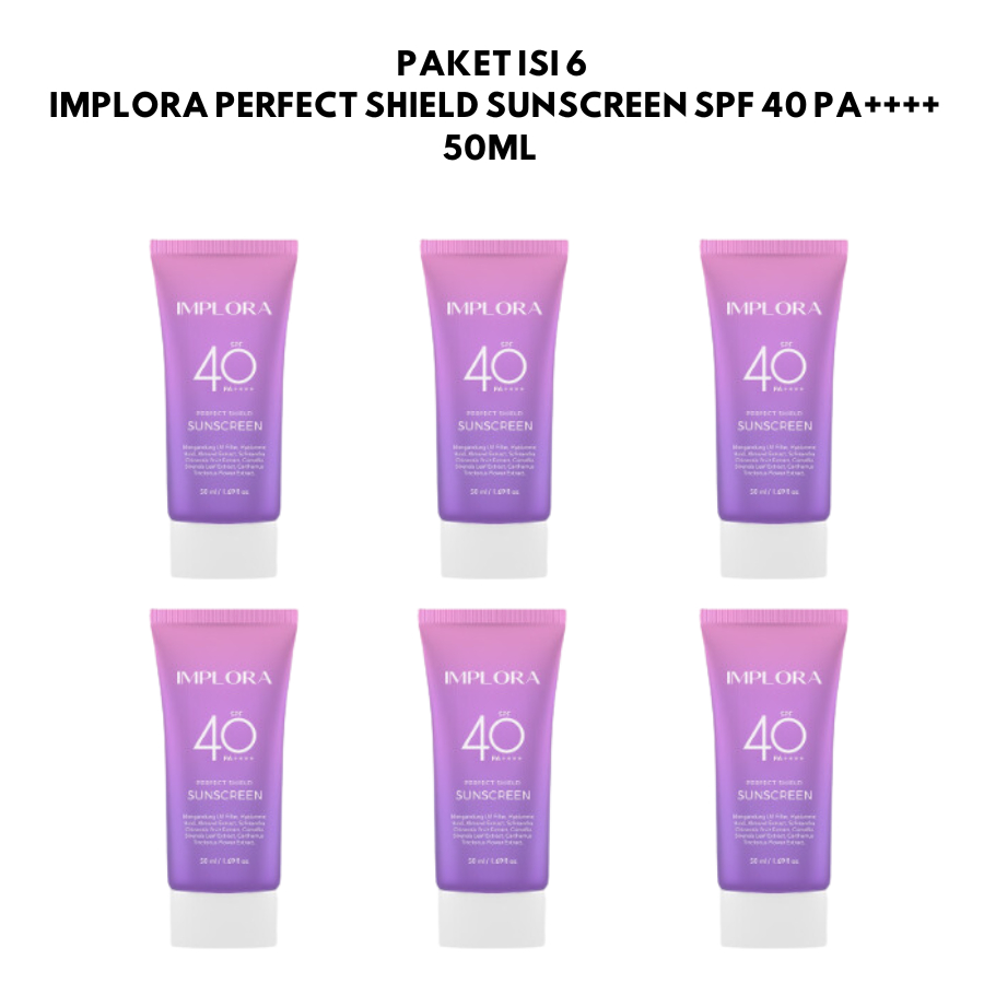 Jual CM PAKET USAHA ISI 6 - IMPLORA PERFECT SHIELD SUNSCREEN SPF 40 PA++++ 50ML | Shopee Indonesia