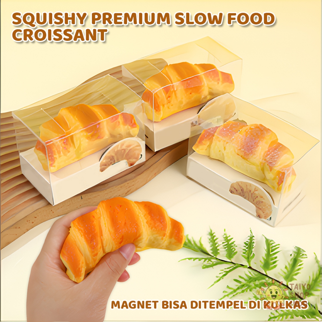 Jual TAIYO Squishy Premium Slow Food Croissant Squeeze Magnet Kulkas ...