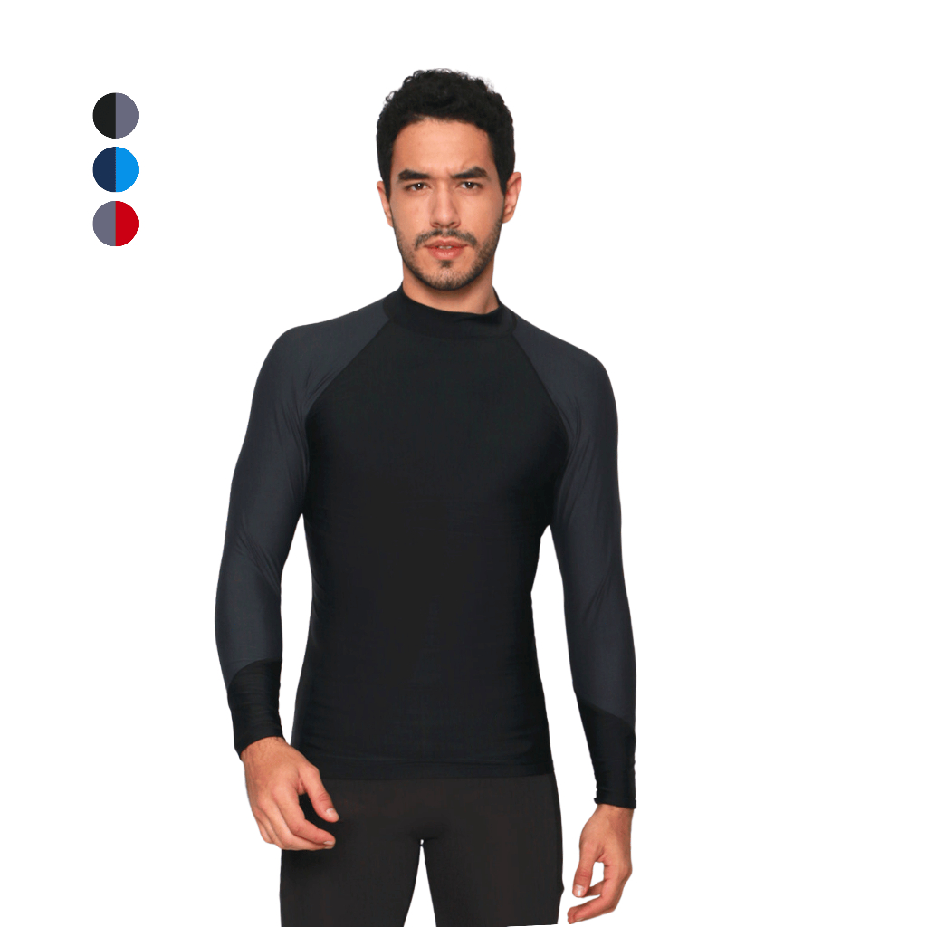 Jual SILVER Atasan Baju Renang Pria Lengan Panjang Long Sleeve Rash ...