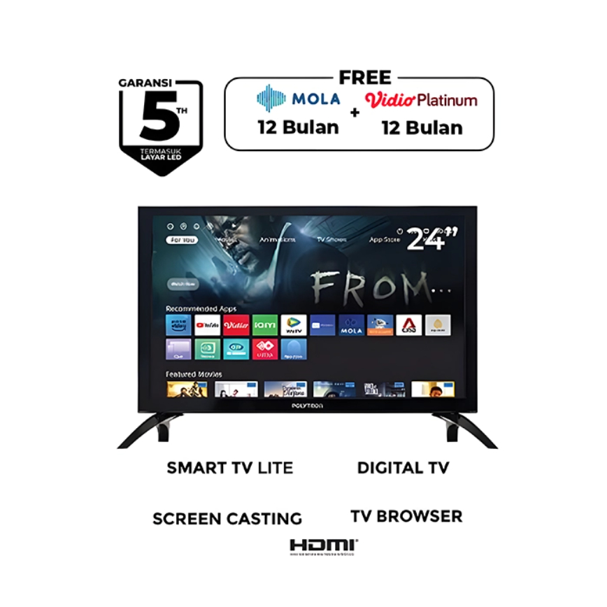 Jual LED Smart Android TV POLYTRON 24CV1869 24 Inch | Shopee Indonesia