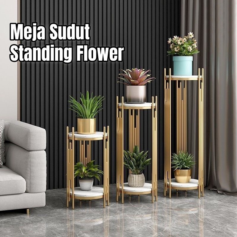 Jual Meja Sudut Standing Flower Cofee table / Pola Marmer Meja Hias ...