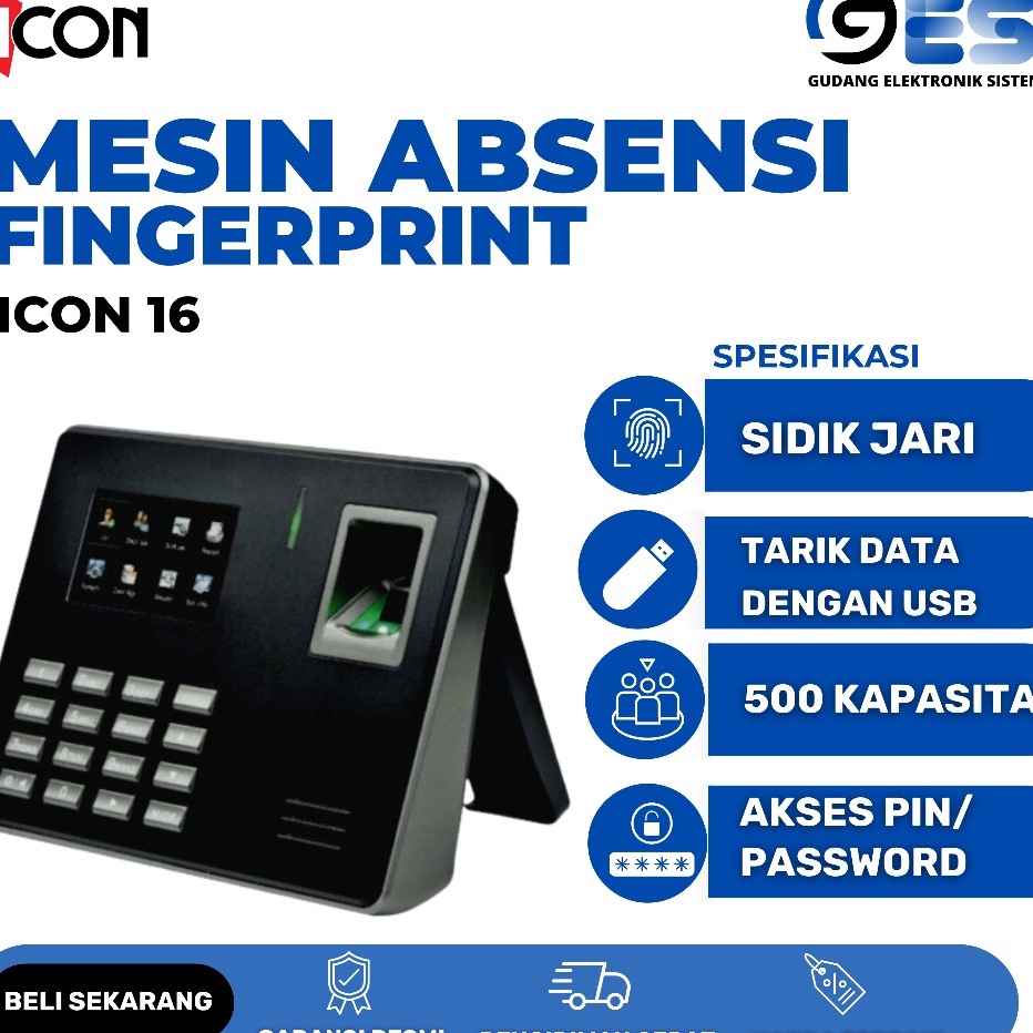 Jual KI3 Mesin Absensi Sidik Jari ICON 8 dan 16 Bergaransi Sama Seperti ...