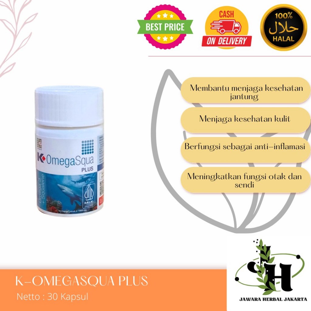 Jual Omega Squa Plus K Link Plus Minyak Ikan Omega 3 isi 30 Asli ...